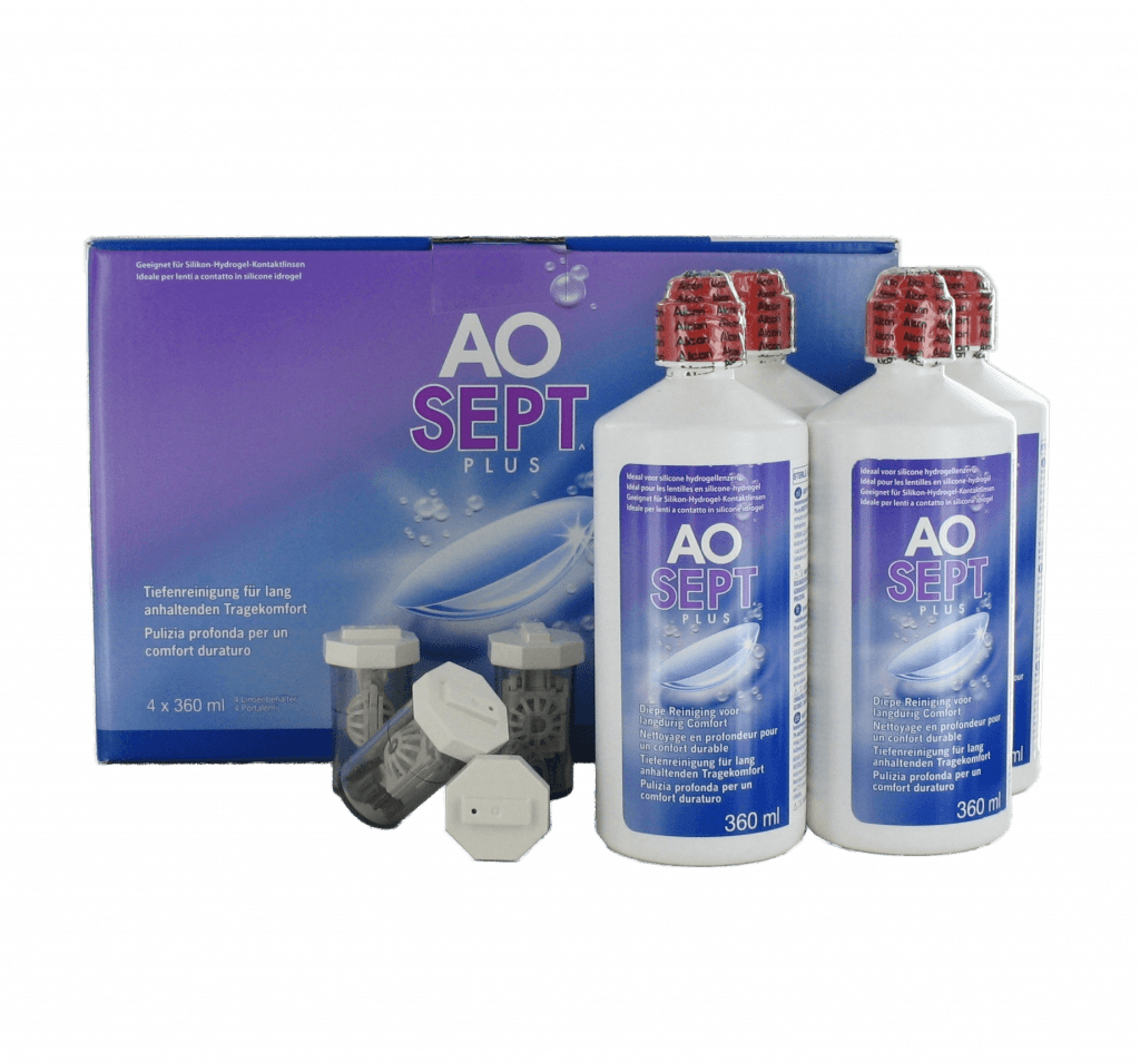 AOSEPT Plus Systempack (4x360ml+4 Behälter) » Pflegemittel.com